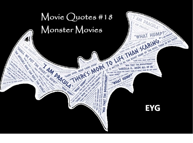 Word Cloud: Movie Quotes #18 (Monster Movies) | EYG- Embrace Your Geekness
